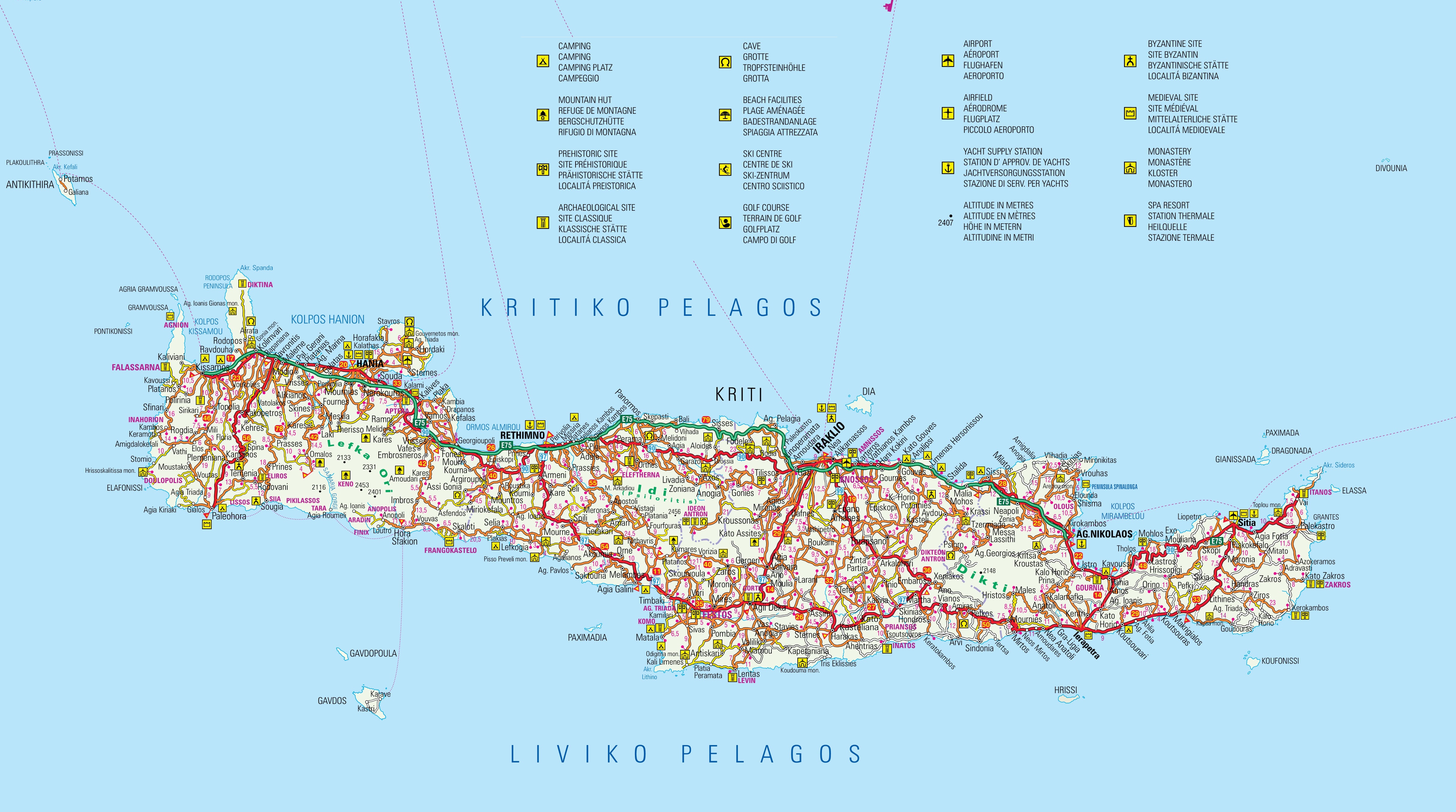Map Of Crete Greece Beaches Map Of Crete Greece Beaches
