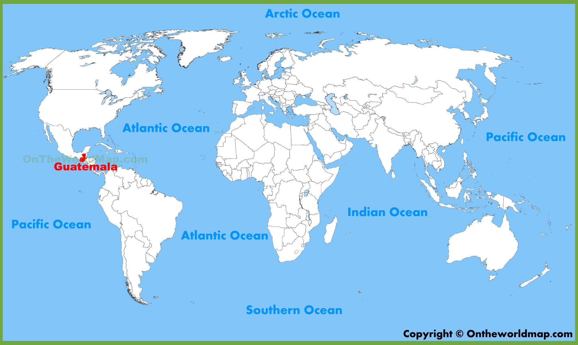 Guatemala location on the World Map Guatemala location on the World Map