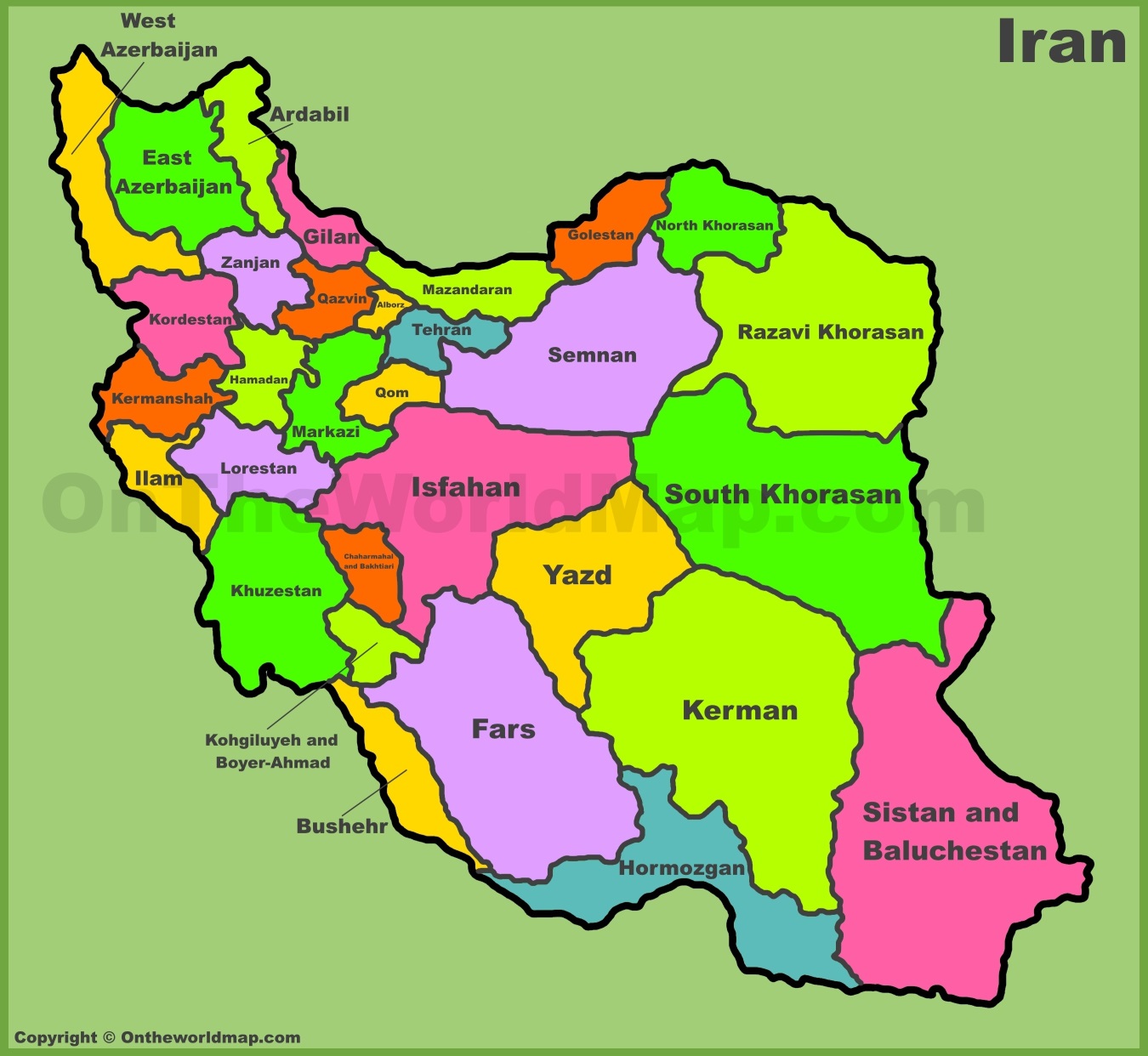 Administrative Map Of Iran Administrative Map Of Iran