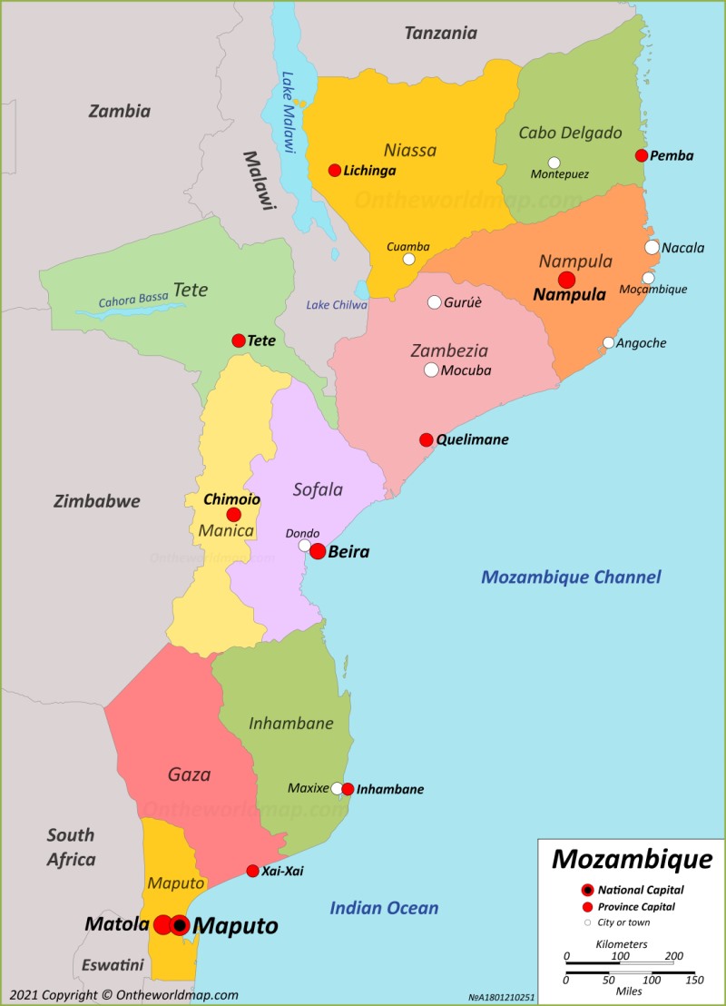 Mozambique Map Maps Of Republic Of Mozambique