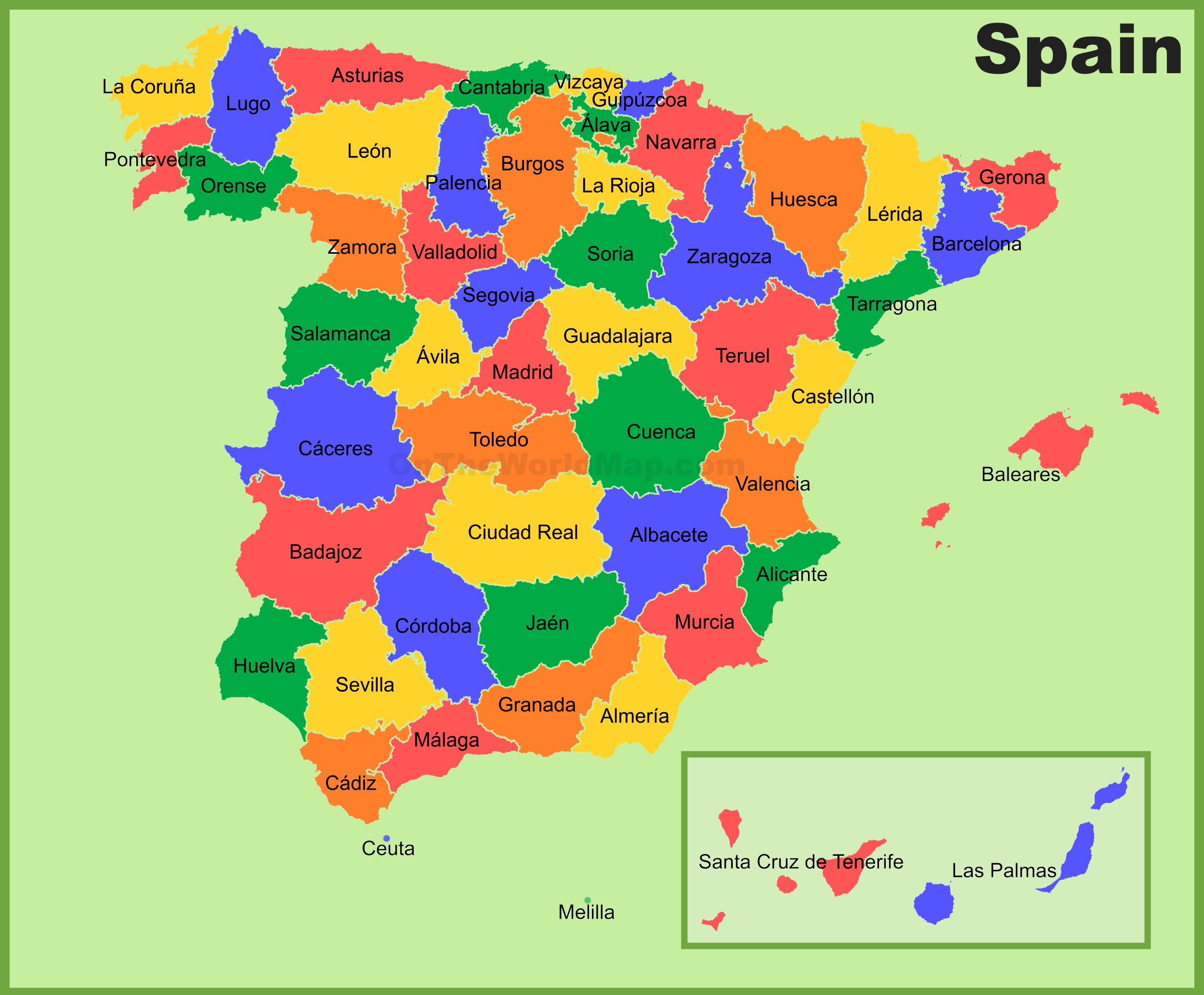 Spain Provinces Map Spain Provinces Map