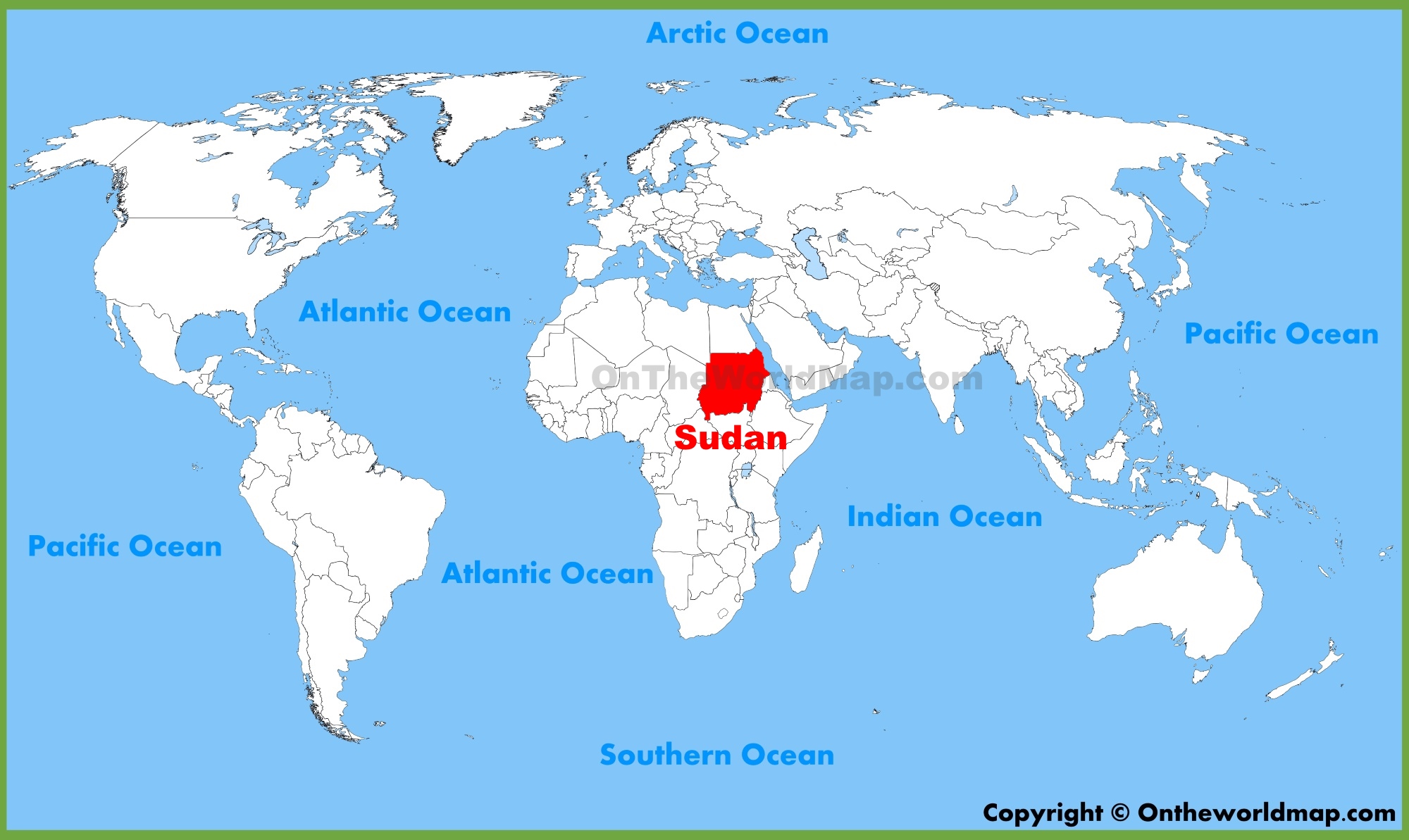 Sudan location on the World Map Sudan location on the World Map