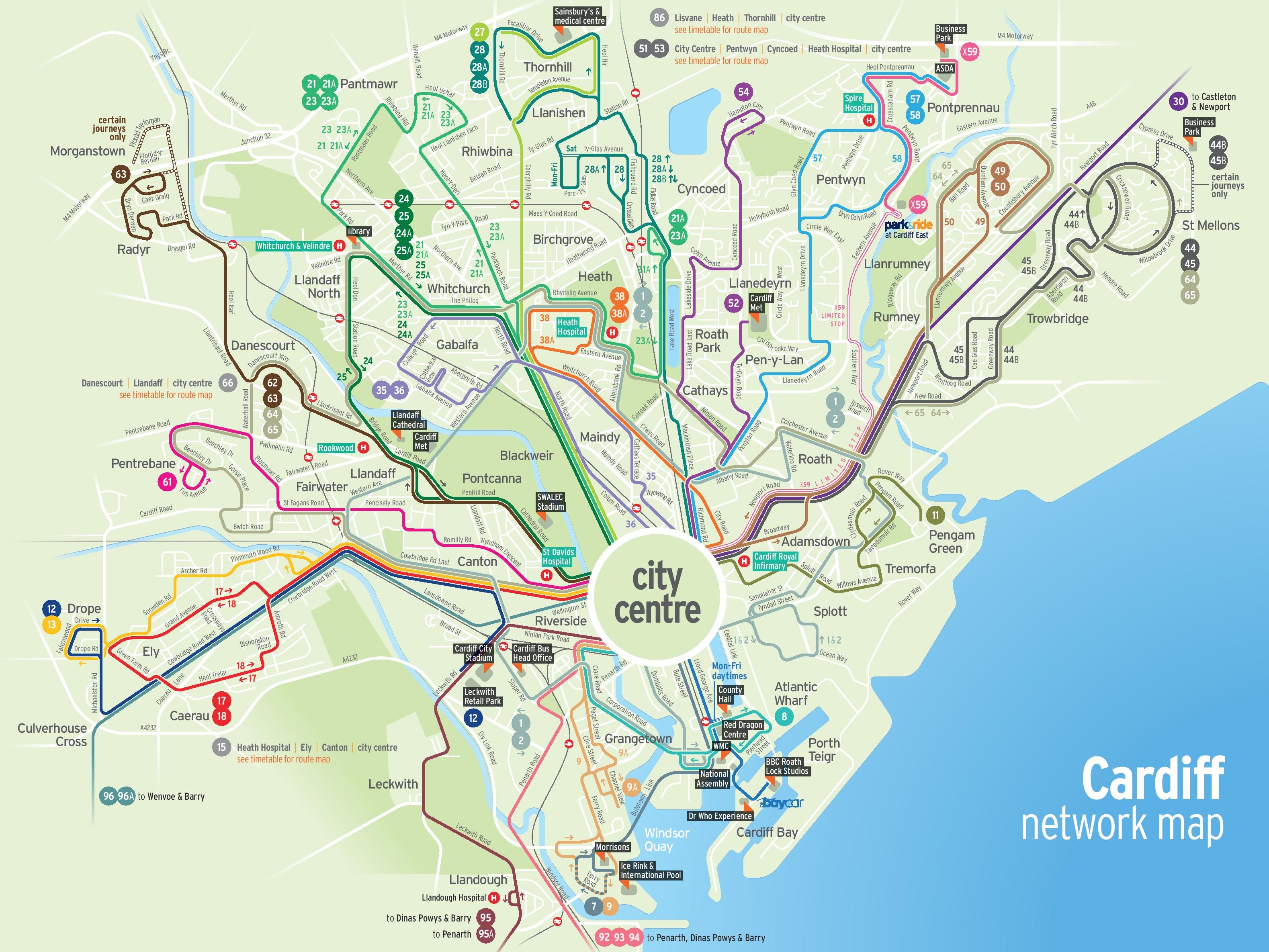 Cardiff Transport Map Cardiff Transport Map
