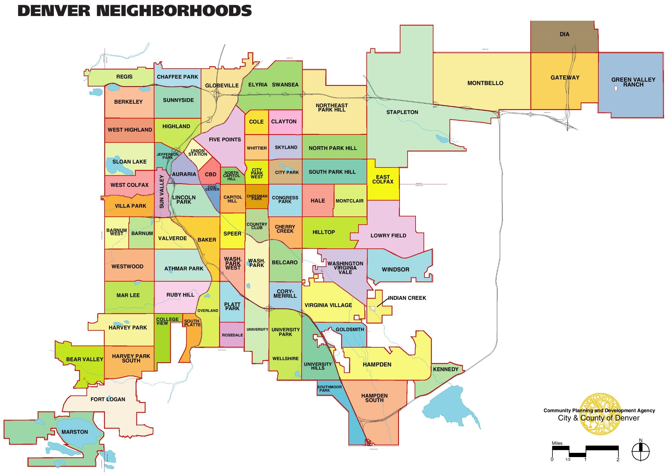 Denver Neighbourhood Map