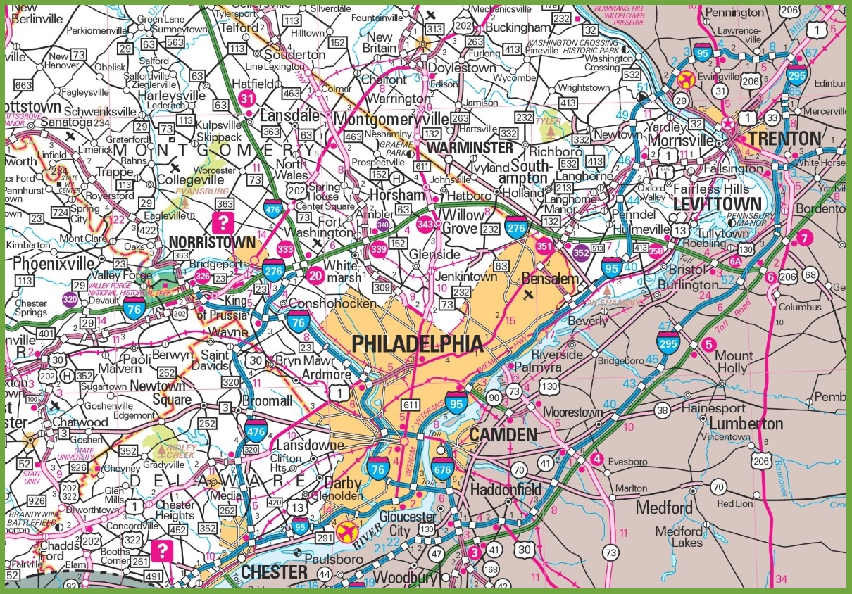 Philadelphia Area Map Philadelphia Area Map