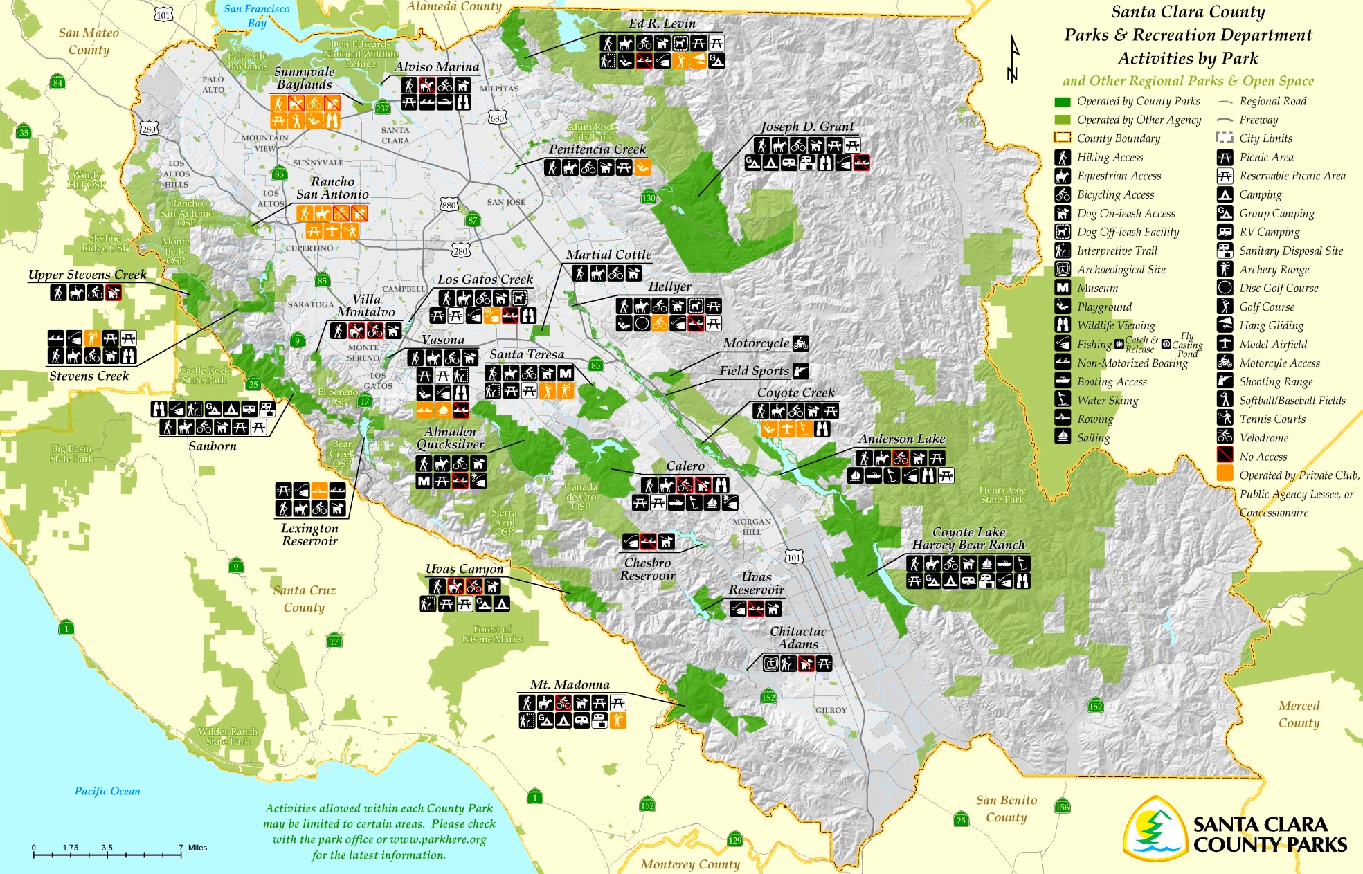 Santa Clara County parks map Santa Clara County parks map