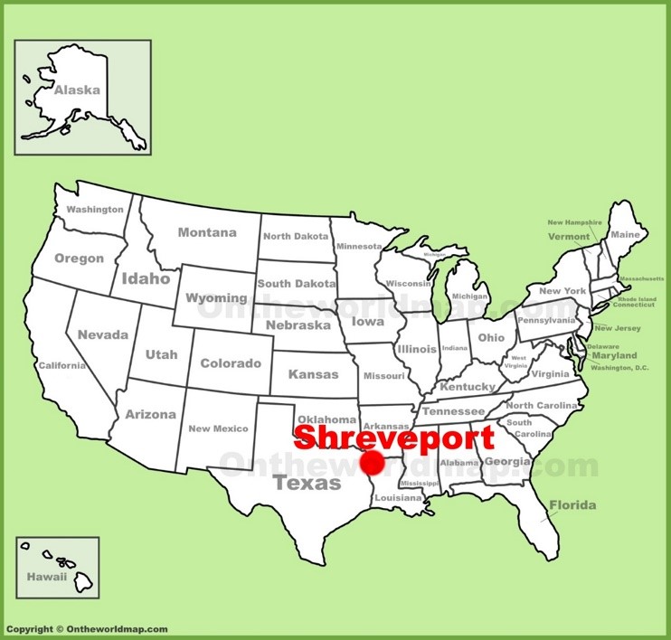 Shreveport Location On The U S Map Shreveport Location On The U S Map
