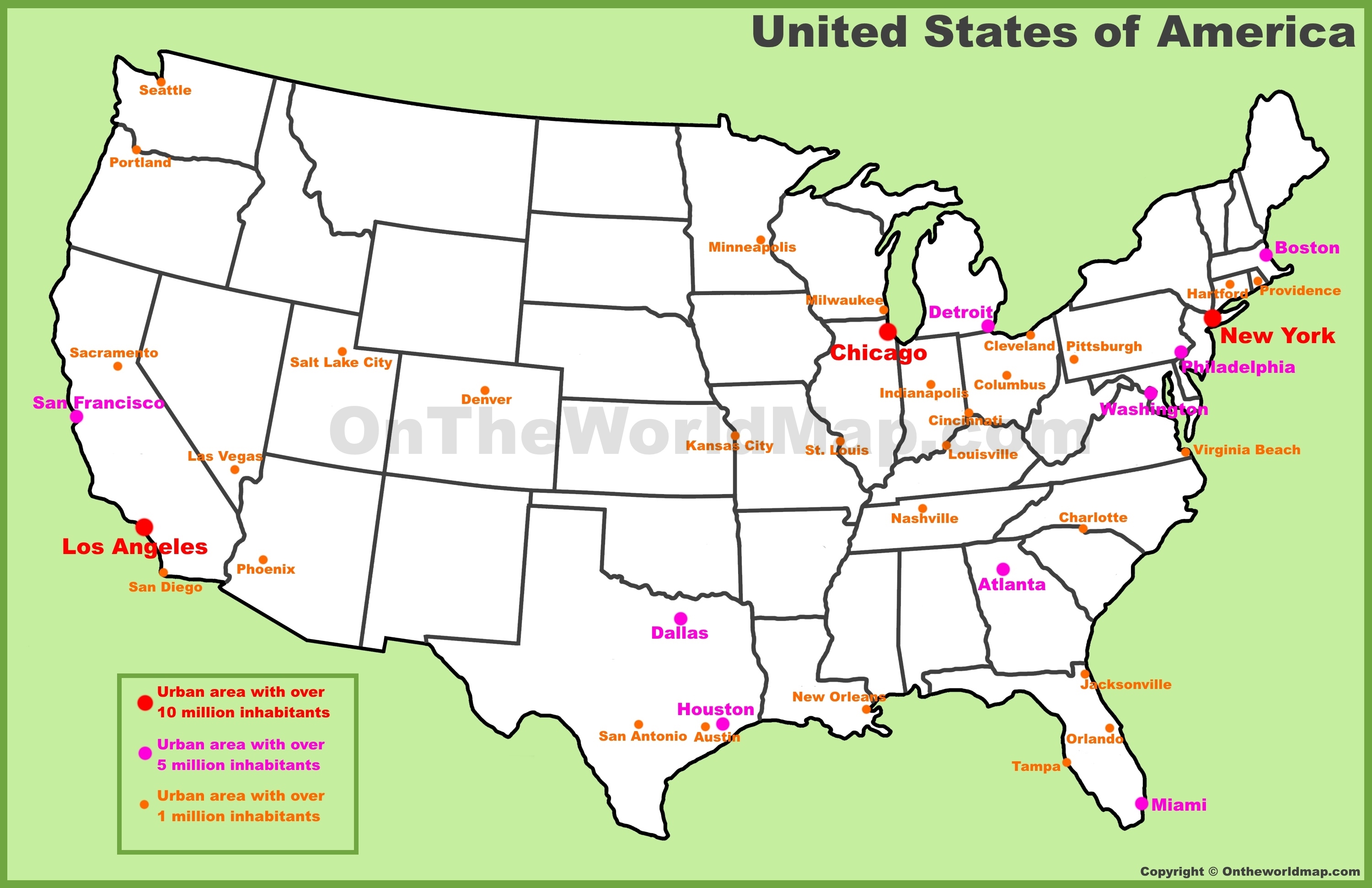 Main U S Cities Map Main U S Cities Map