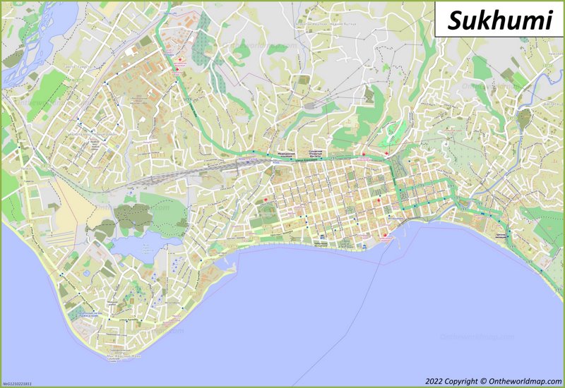 Sukhumi Map | Abkhazia | Detailed Maps of Sukhumi
