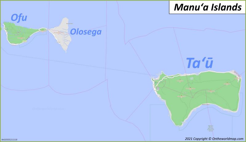 Manuʻa Islands Map | American Samoa | Detailed Maps of Manuʻa Islands
