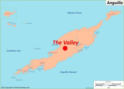 The Valley Map | Anguilla | Maps of The Valley