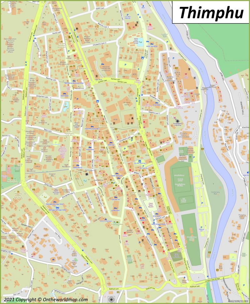 Thimphu Map | Bhutan | Detailed Maps of Thimphu