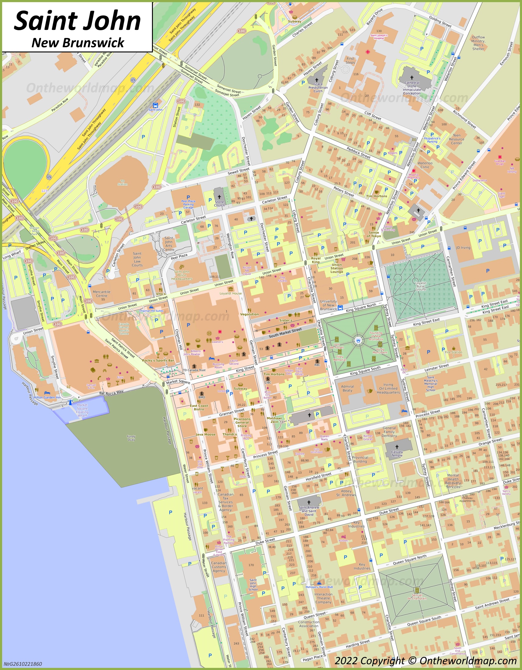 Saint John Map New Brunswick Canada Detailed Maps Of Saint John