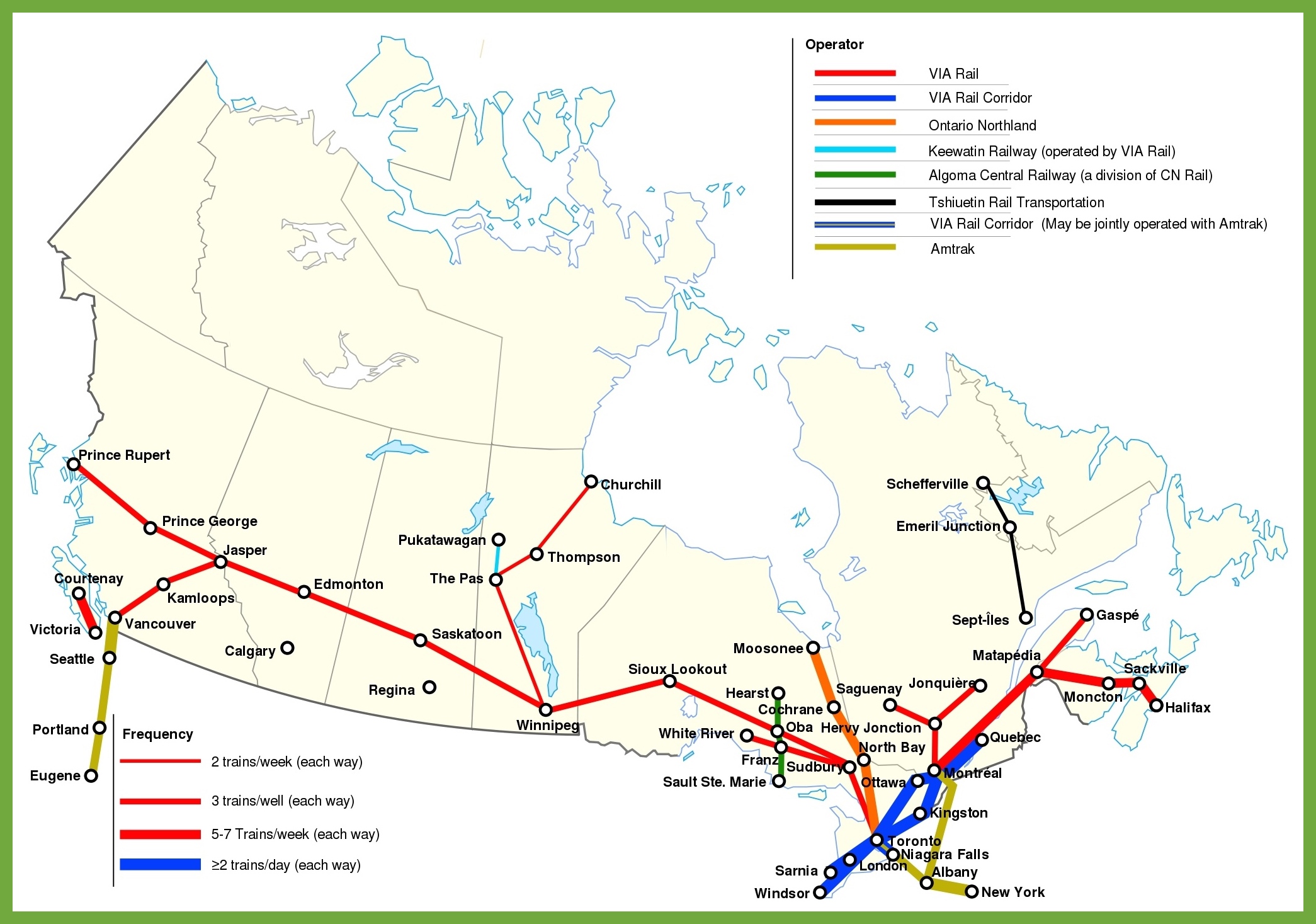  berlauf Geradeaus Bei en Canadian Passenger Train Routes Handel Steil
