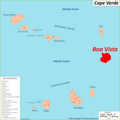 Map of Boa Vista Island | Cape Verde
