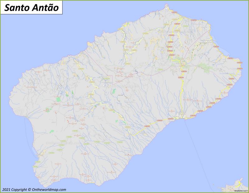 Map of Santo Antão Island | Cape Verde