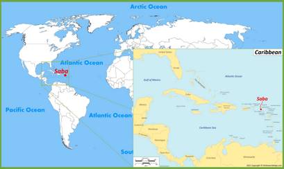 Saba Map | Caribbean Netherlands | Detailed Map of Saba Island