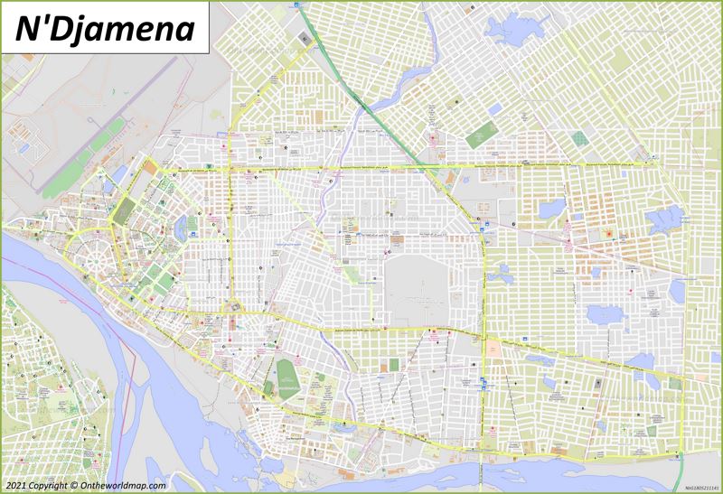 N'Djamena Map | Chad | Detailed Maps of N'Djamena