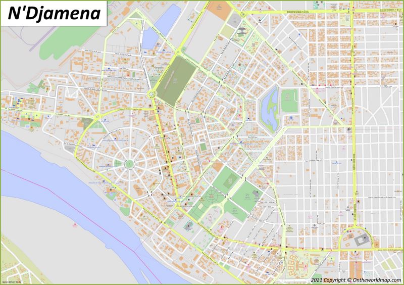 N'Djamena Map | Chad | Detailed Maps of N'Djamena