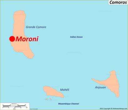 Moroni Map | Comoros | Detailed Maps of Moroni