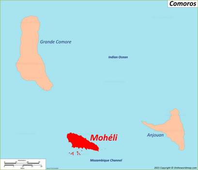 Mohéli Map | Comoros | Detailed Maps of Mohéli Islands
