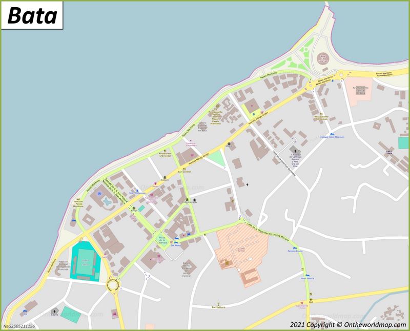 Bata Map | Equatorial Guinea | Detailed Maps of Bata