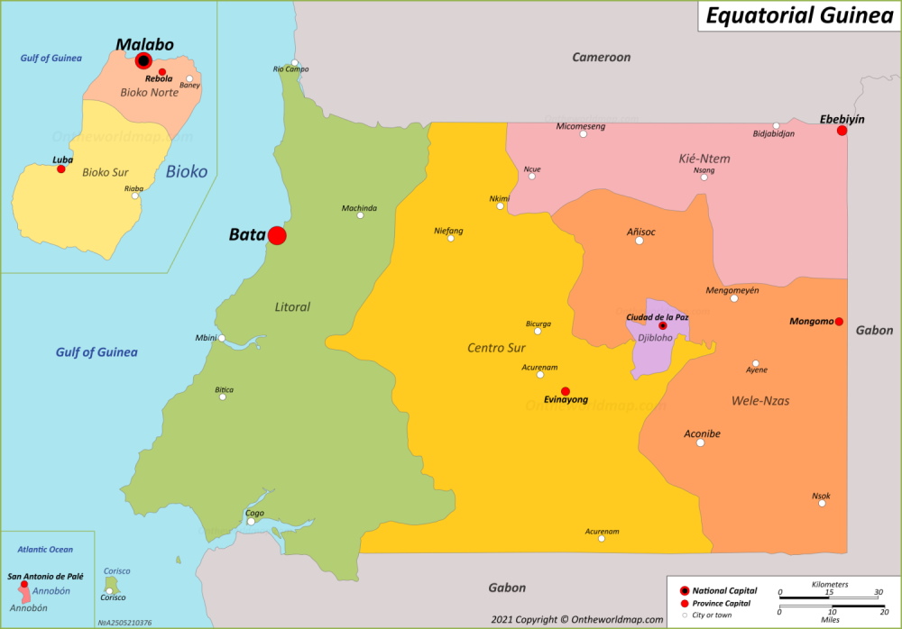 Equatorial Guinea Map | Detailed Maps of Republic of Equatorial Guinea