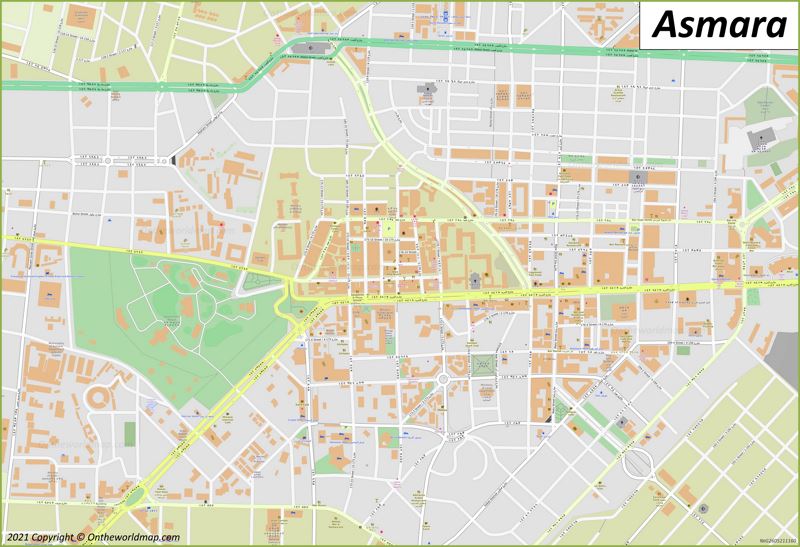 Asmara Map | Eritrea | Detailed Maps of Asmara
