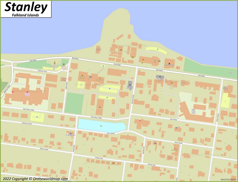 Stanley Map | Falkland Islands | Detailed Maps of Stanley