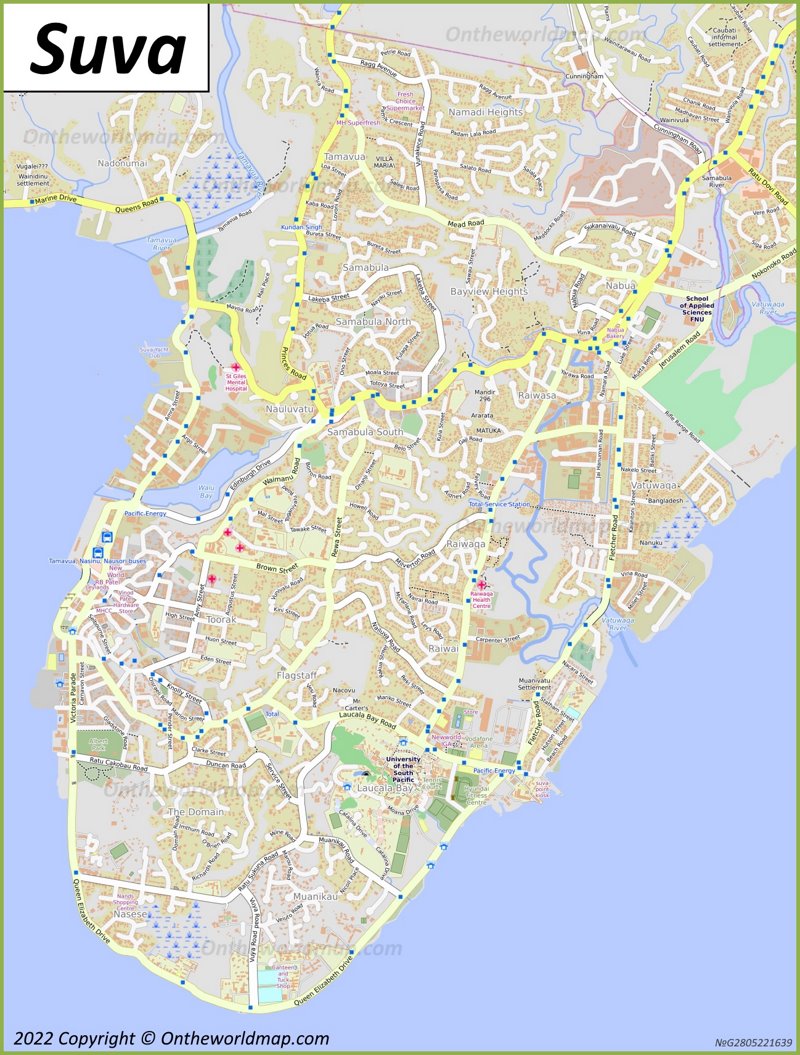 Suva Map | Fiji | Detailed Maps of Suva