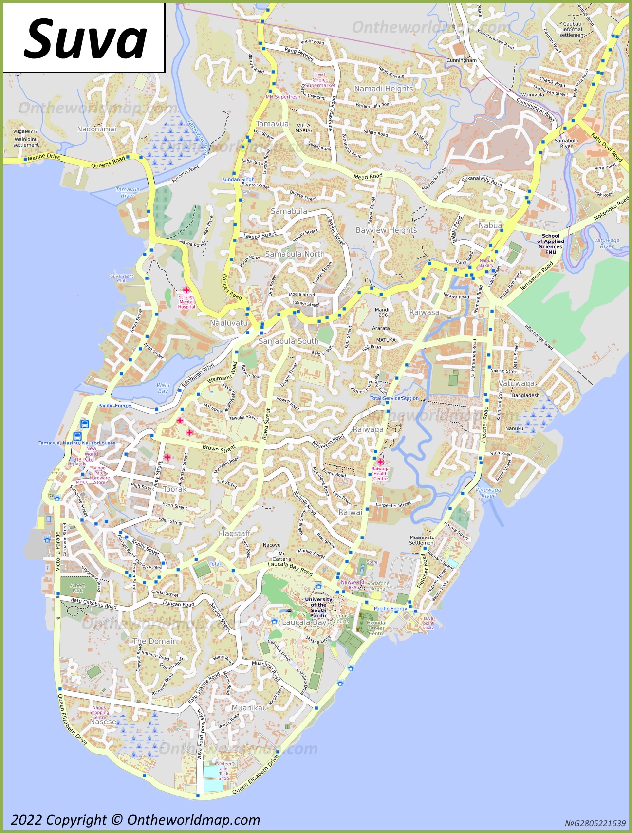 Suva Map Fiji Detailed Maps Of Suva
