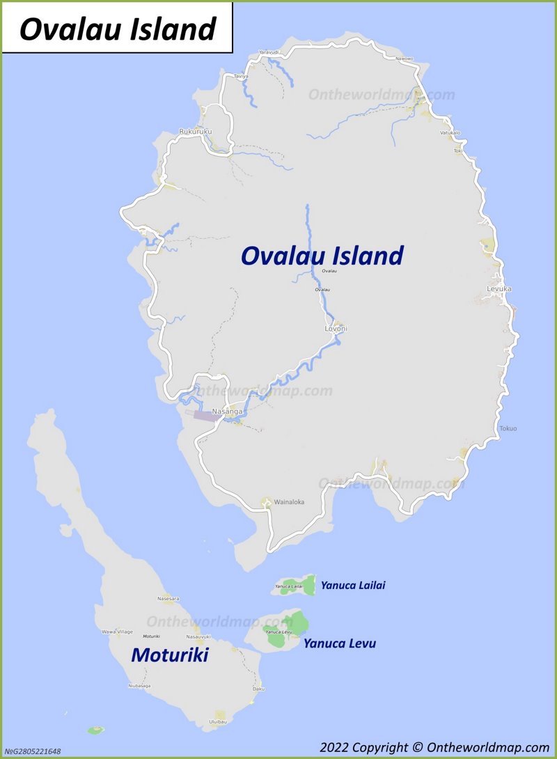 Ovalau Island Map | Fiji | Detailed Maps of Ovalau Island