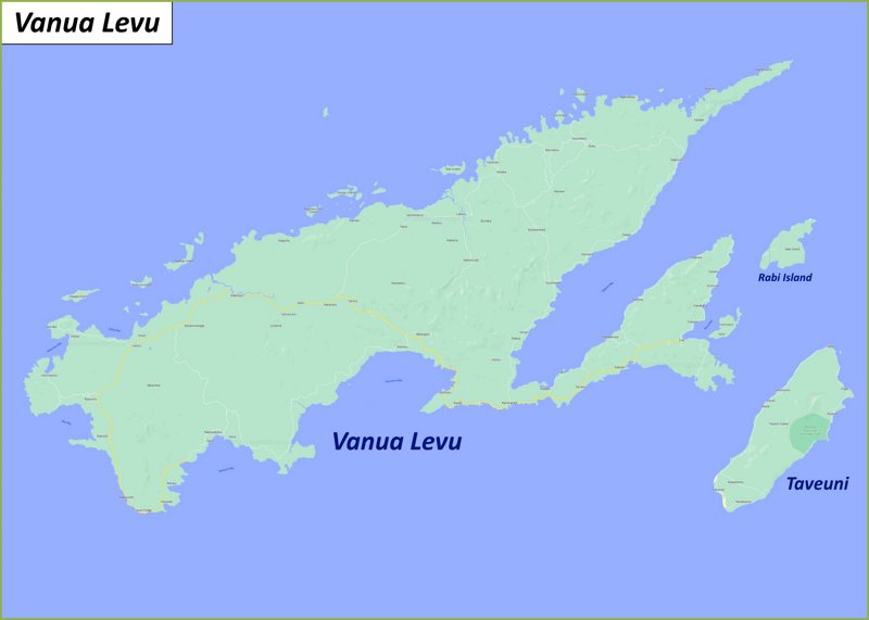 Vanua Levu Map | Fiji | Detailed Maps of Vanua Levu Island