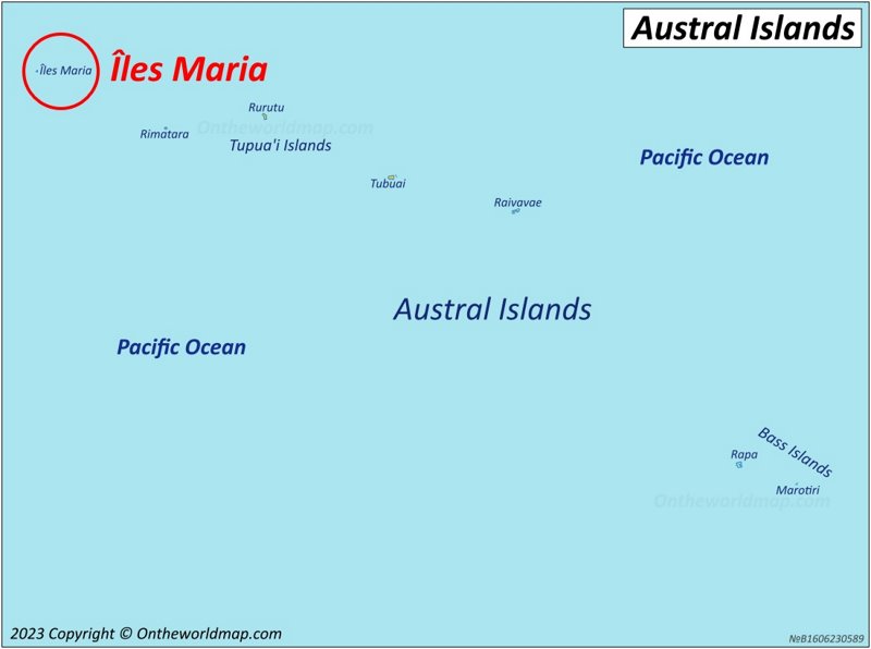 Îles Maria Map | French Polynesia | Detailed Maps of Îles Maria