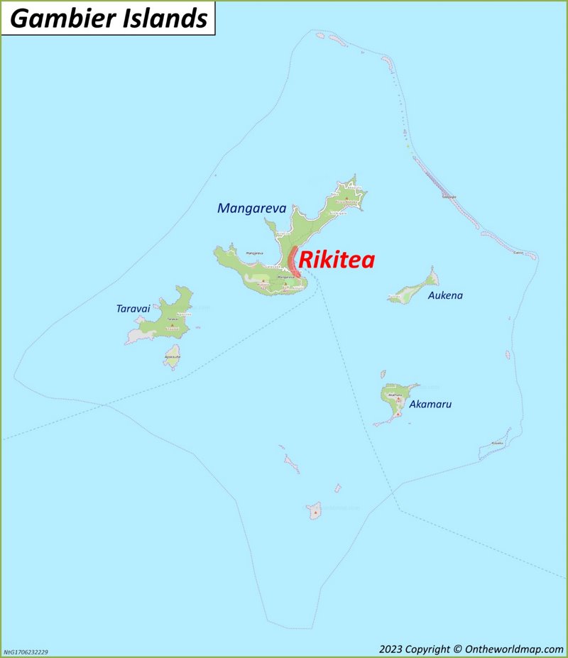 Rikitea Map | Mangareva, French Polynesia | Detailed Maps of Rikitea