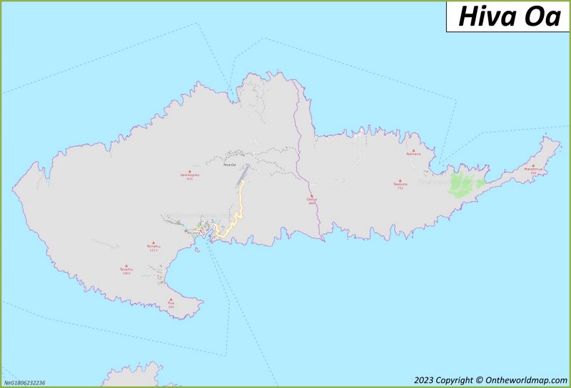 Hiva Oa Map | French Polynesia | Detailed Maps of Hiva Oa Island