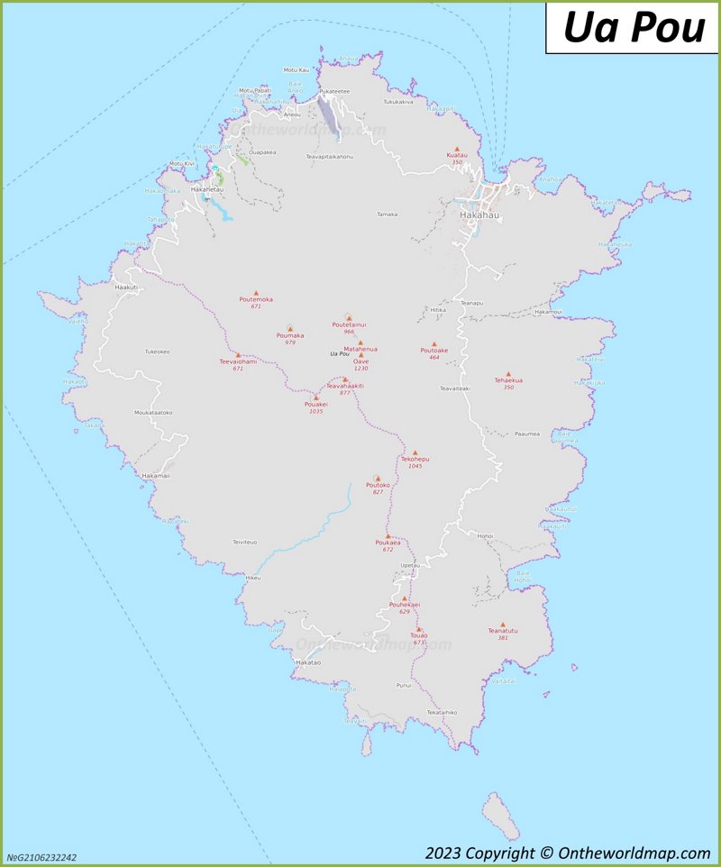 Ua Pou Map | French Polynesia | Detailed Maps of Ua Pou Island