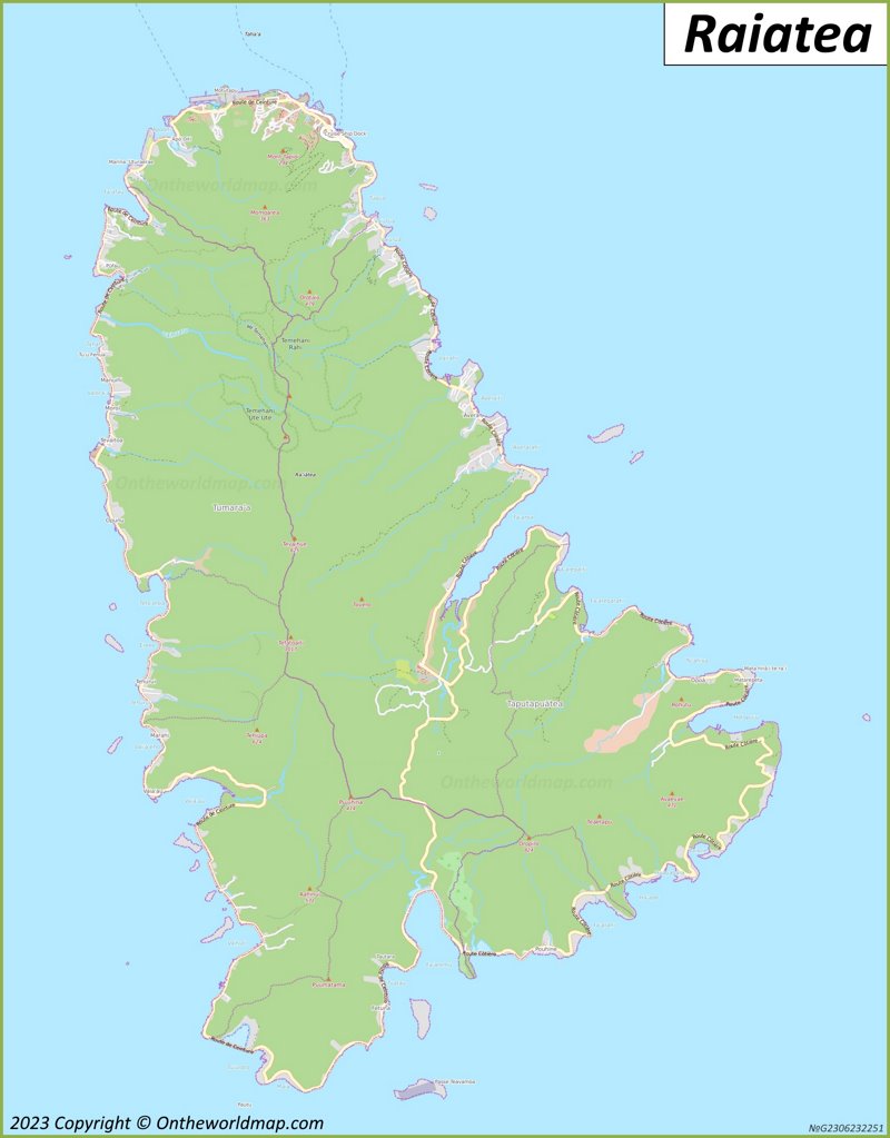 Raiatea Map | French Polynesia | Detailed Maps of Ra'iatea Island