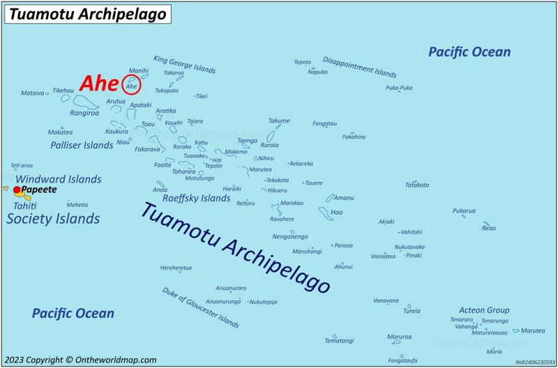 Ahe Map | French Polynesia | Detailed Maps of Ahe (Ahemaru) Island