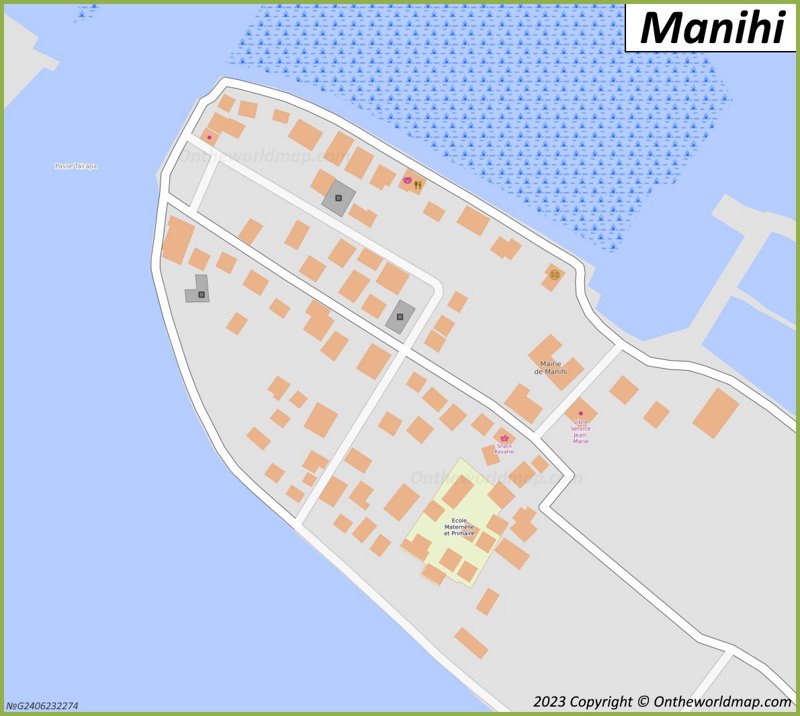 Manihi Map | French Polynesia | Detailed Maps of Manihi Island (Paeua)