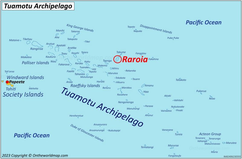 Raroia Map | French Polynesia | Detailed Maps of Raroia Island (Raro-nuku)