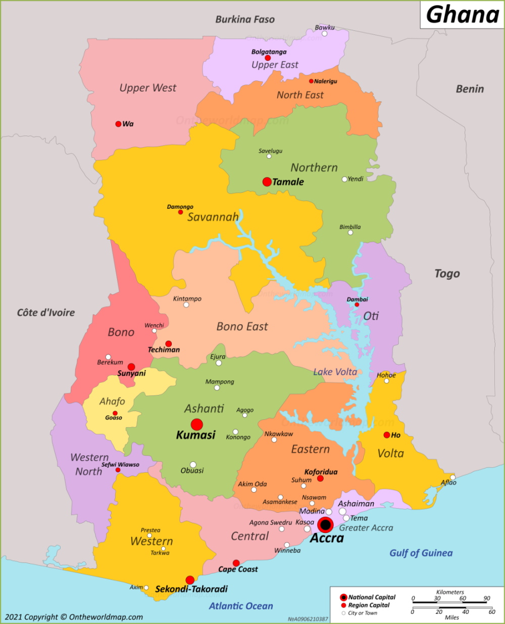 Ghana Maps | Detailed Maps of Republic of Ghana