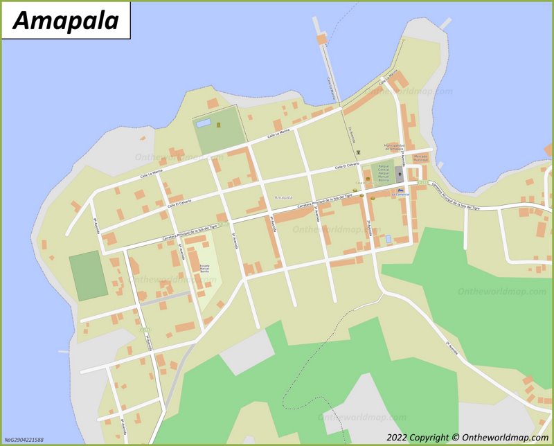 Mapa de Amapala | Honduras | Mapas Detallados de Amapala