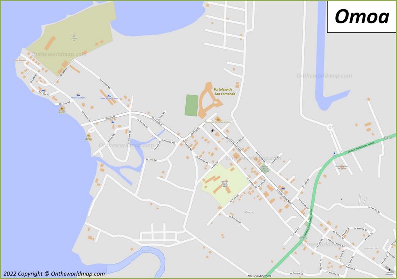 Omoa Map | Honduras | Detailed Maps of Omoa