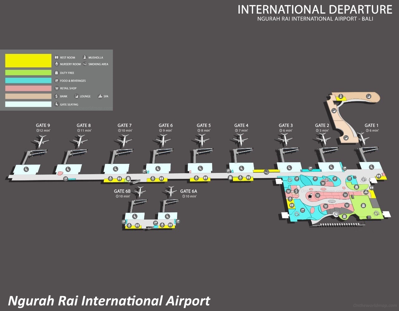 Denpasar Airport International Terminal Map Ngurah Rai International Denpasar Airport International Terminal Map Ngurah Rai International