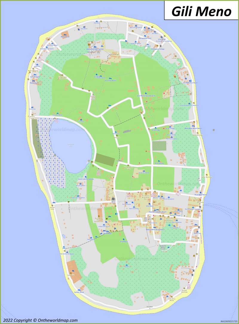 Gili Islands Map | Indonesia | Discover Gili Islands (Gili Trawangan, Gili Meno, Gili Air) with ...