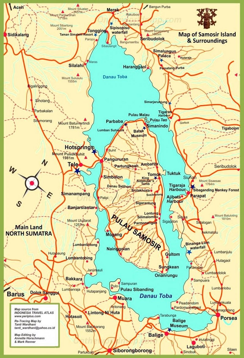 Samosir Island Map | Indonesia | Discover Samosir Island and Lake Toba ...