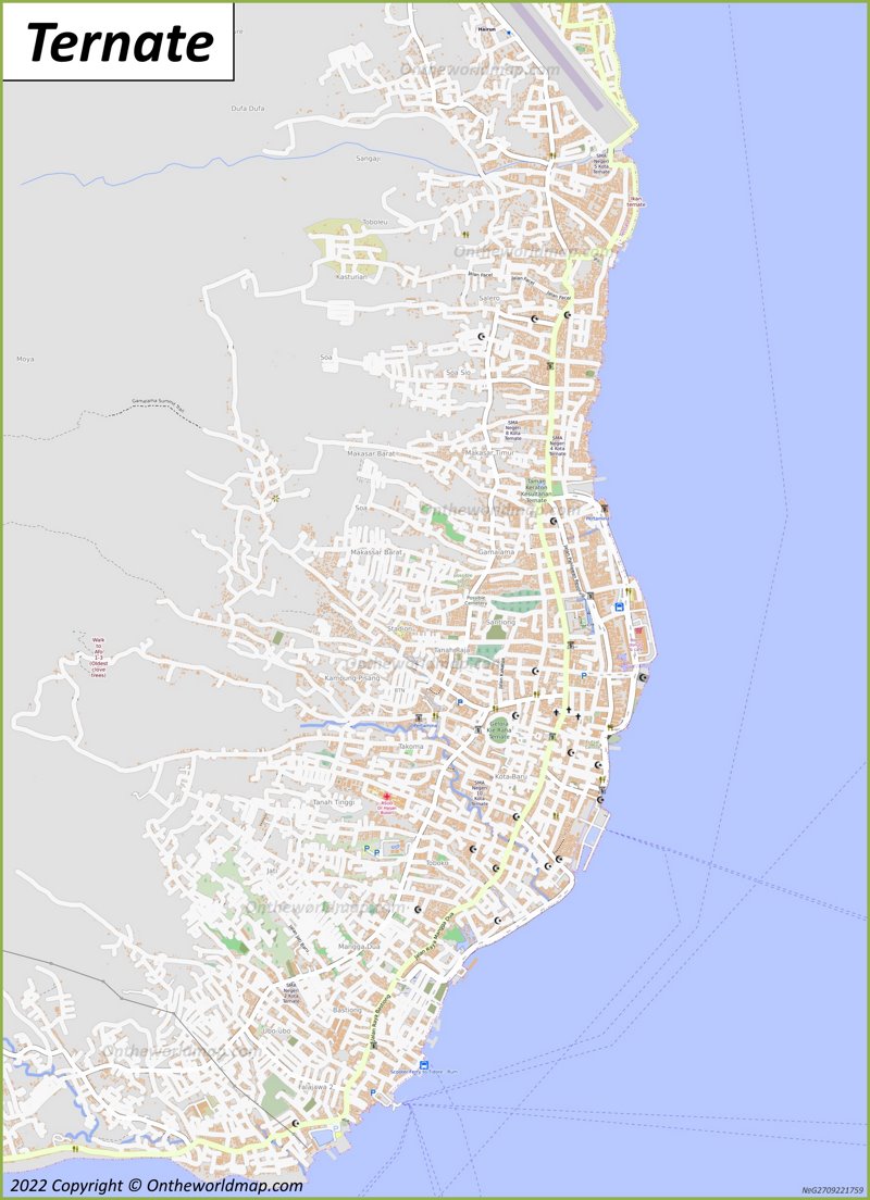 Ternate Map | Indonesia | Discover Ternate Island And Ternate City with ...