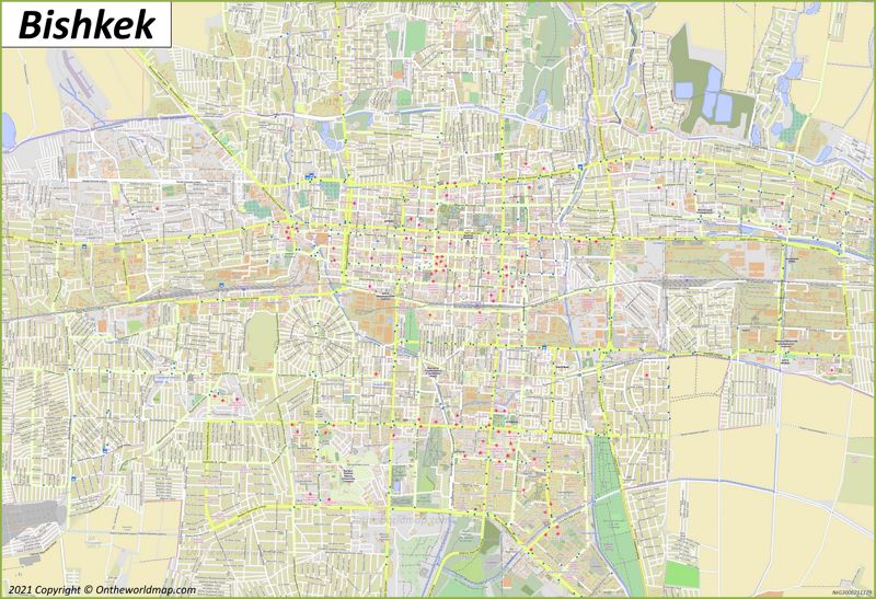 Bishkek Map | Kyrgyzstan | Detailed Maps of Bishkek