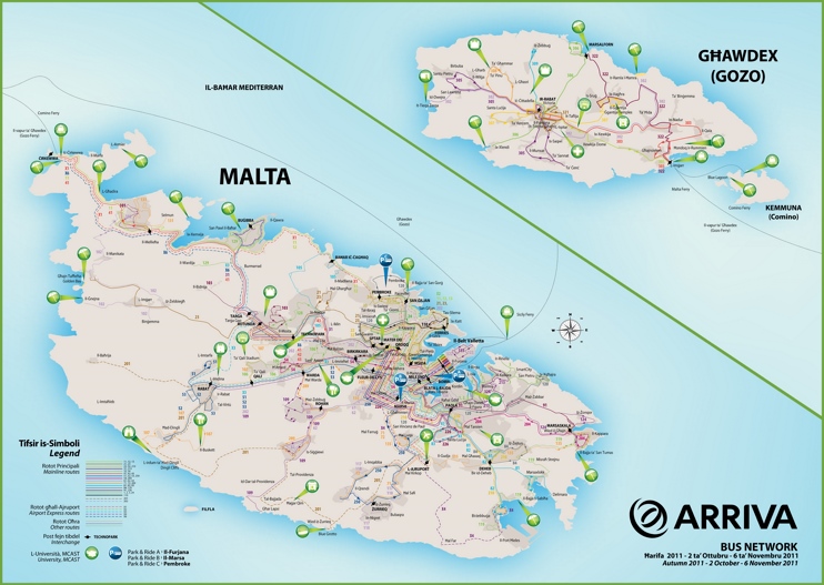 Malta Bus Route Map